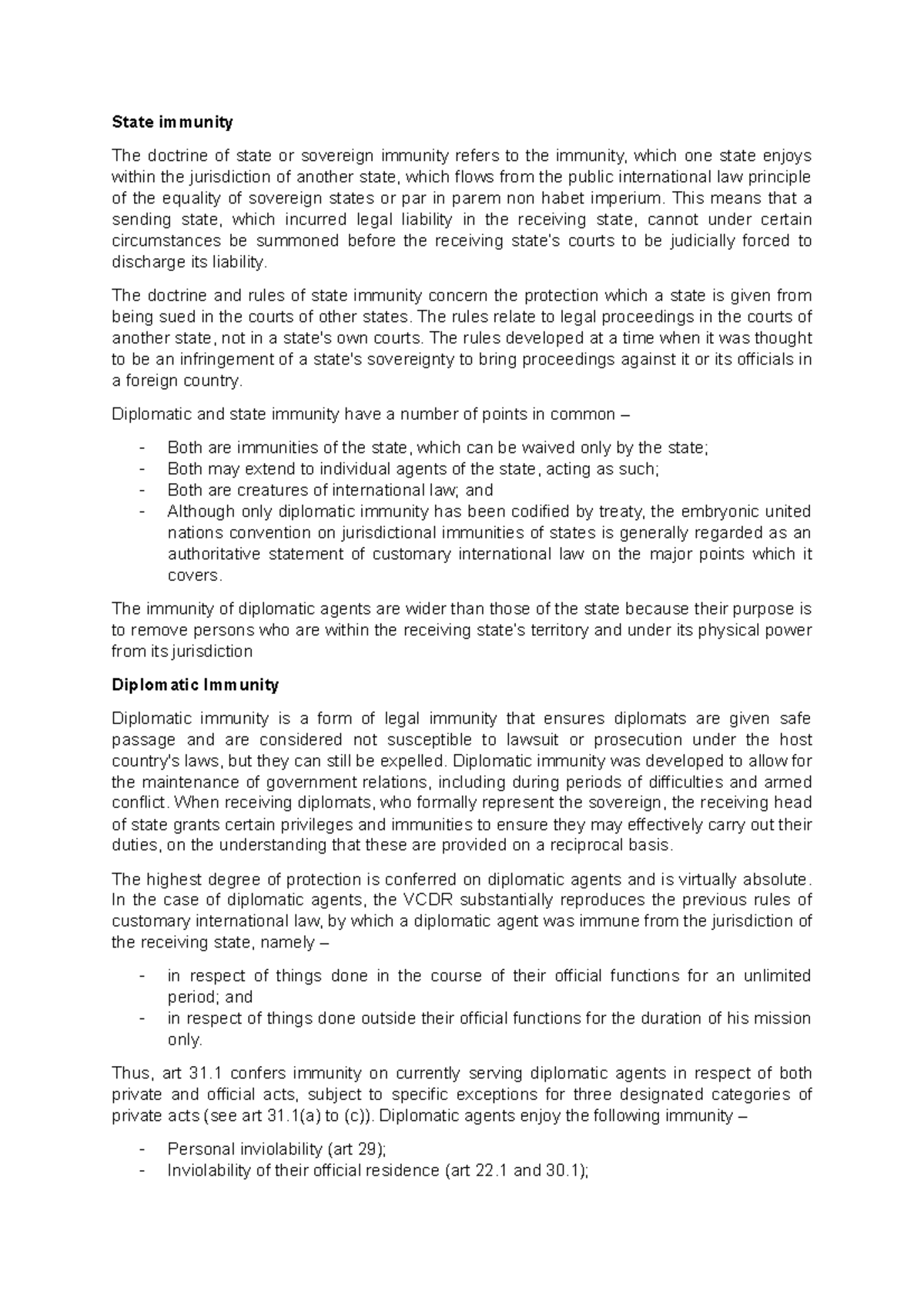 State immunity - State immunity The doctrine of state or sovereign ...