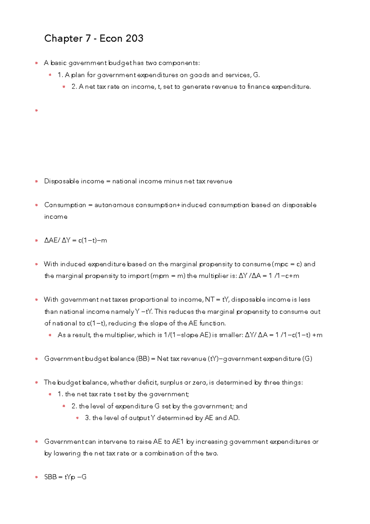 Chapter 7 - Econ 203 - lecture notes for econ203 - Chapter 7 - Econ 203 ...