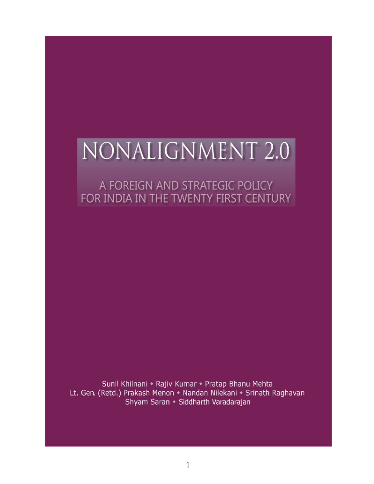 Non Alignment- movement - NONALIGNMENT 2 2 2 2 2. A FOREI GN AND ...