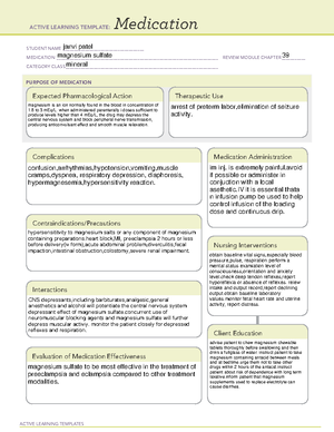Medication blank drug 6 - ACTIVE LEARNING TEMPLATES Medication STUDENT ...