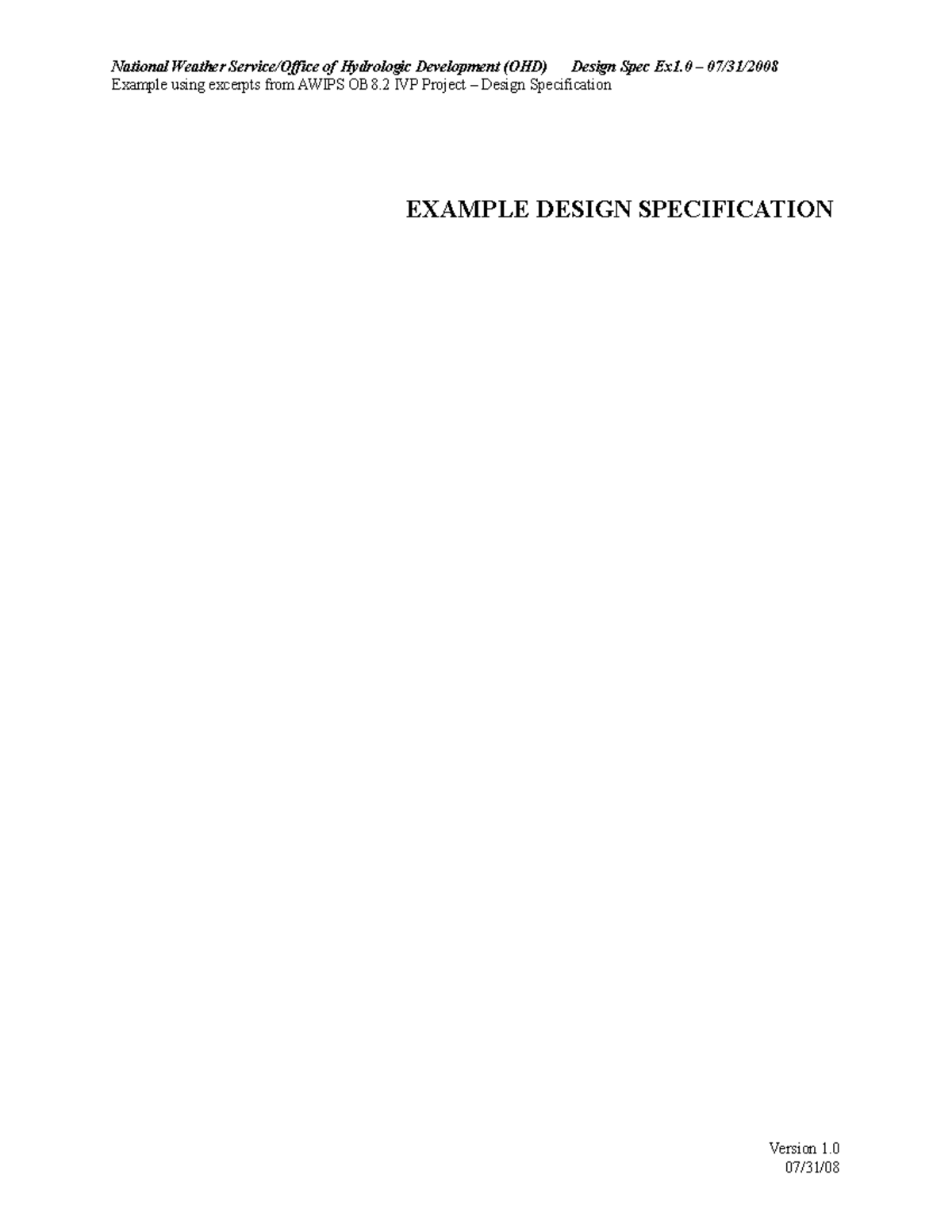 Design-specification-example - Example using excerpts from AWIPS OB8 ...