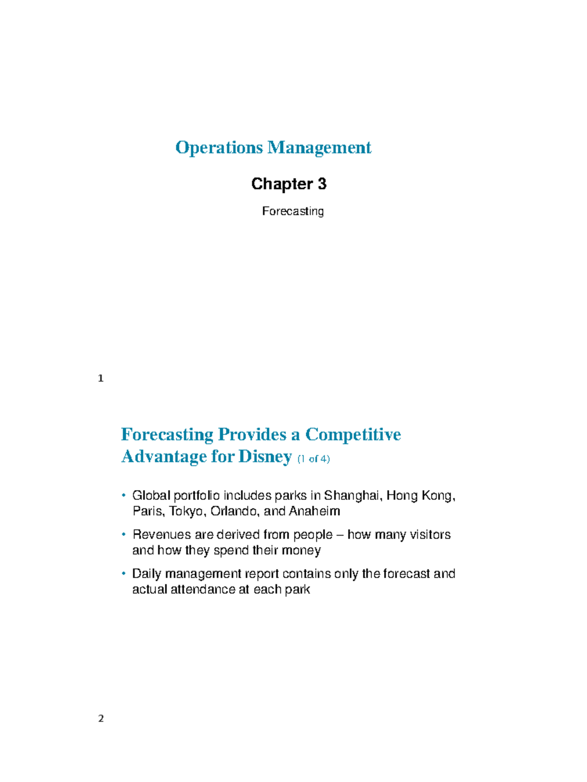 chap 03 accessible forecasting - Operations Management Chapter 3 ...