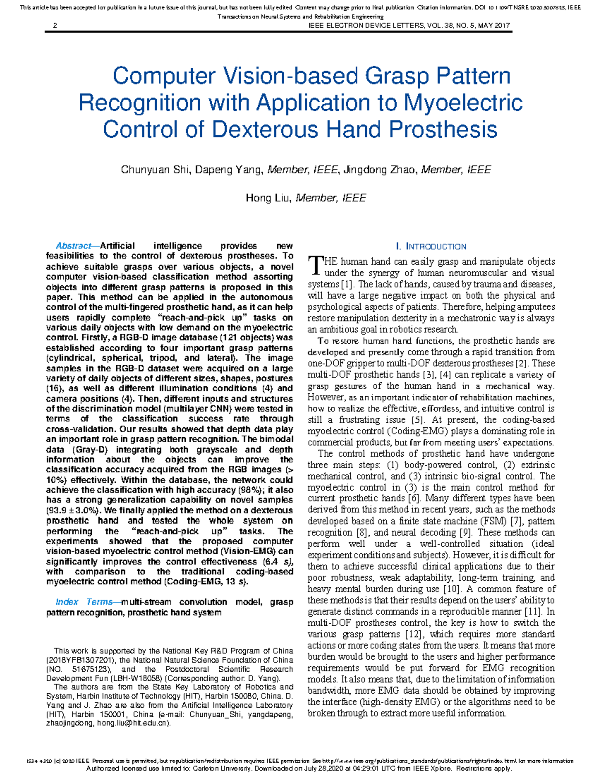 Pattern Recognition - practice - 1534-4320 (c) 2020 IEEE. Personal use ...