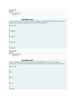 Final Quiz2 - Question 1 CorrectMark 1 out of 1. Flag question Question text Culture and ...