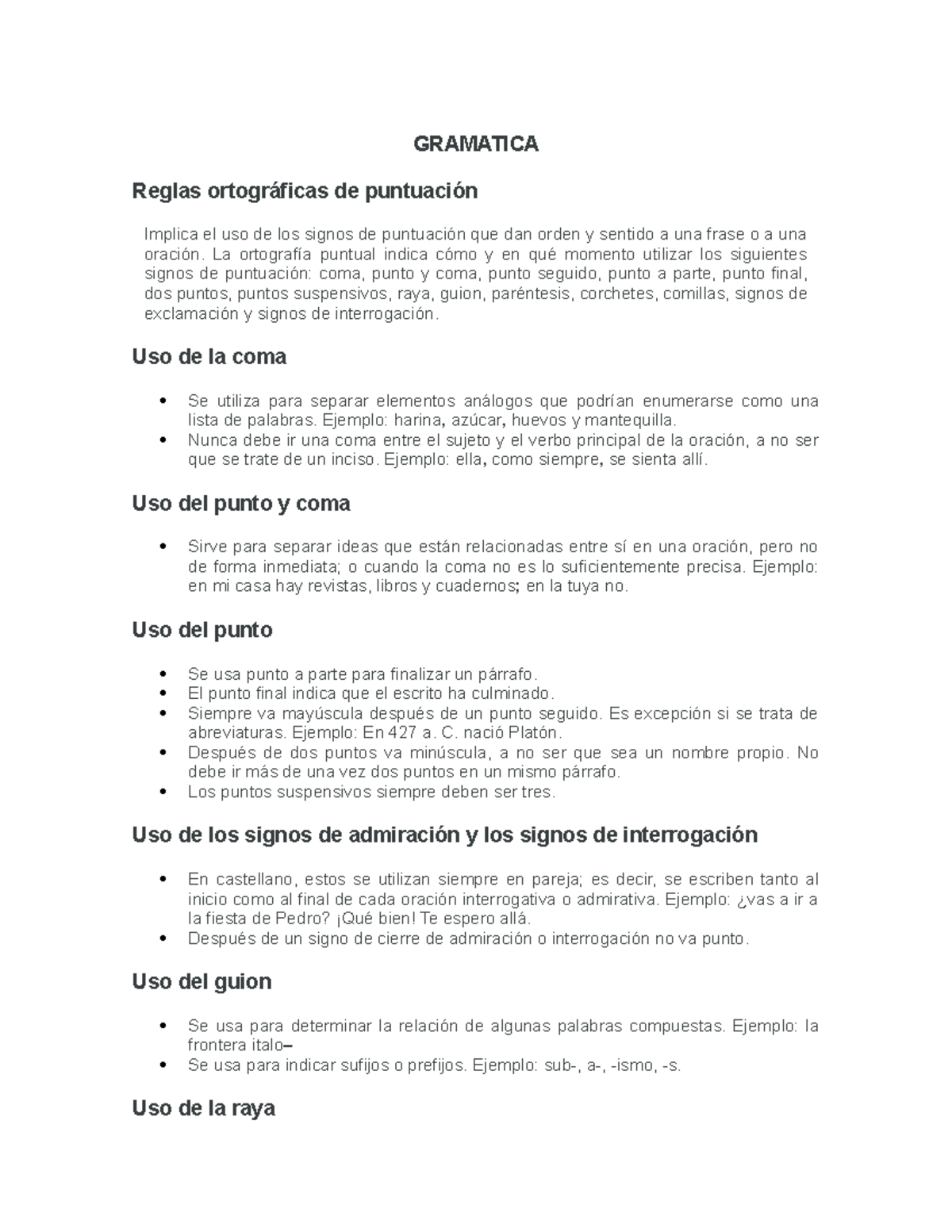 Gramatica - GRAMATICA Reglas ortográficas de puntuación Implica el uso ...
