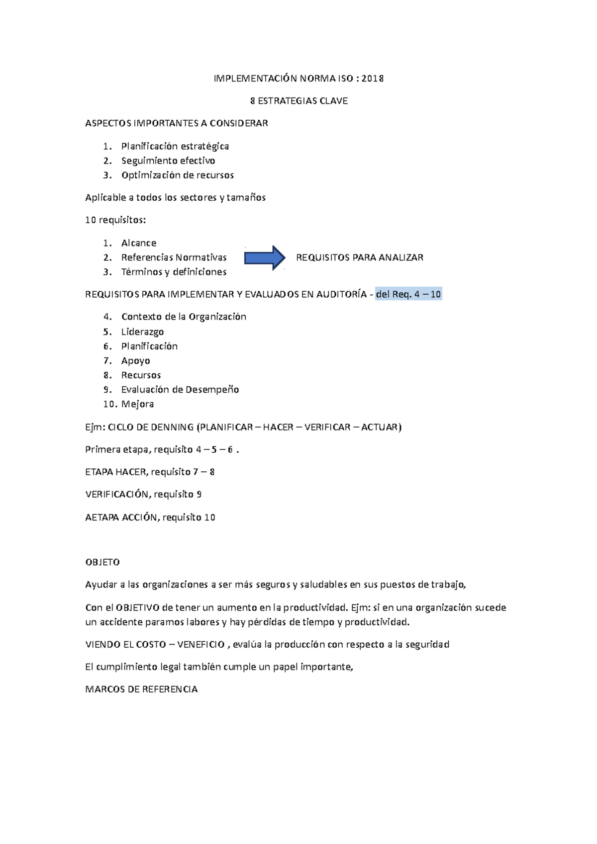 Implementación Norma ISO - IMPLEMENTACIÓN NORMA ISO : 2018 8 ...