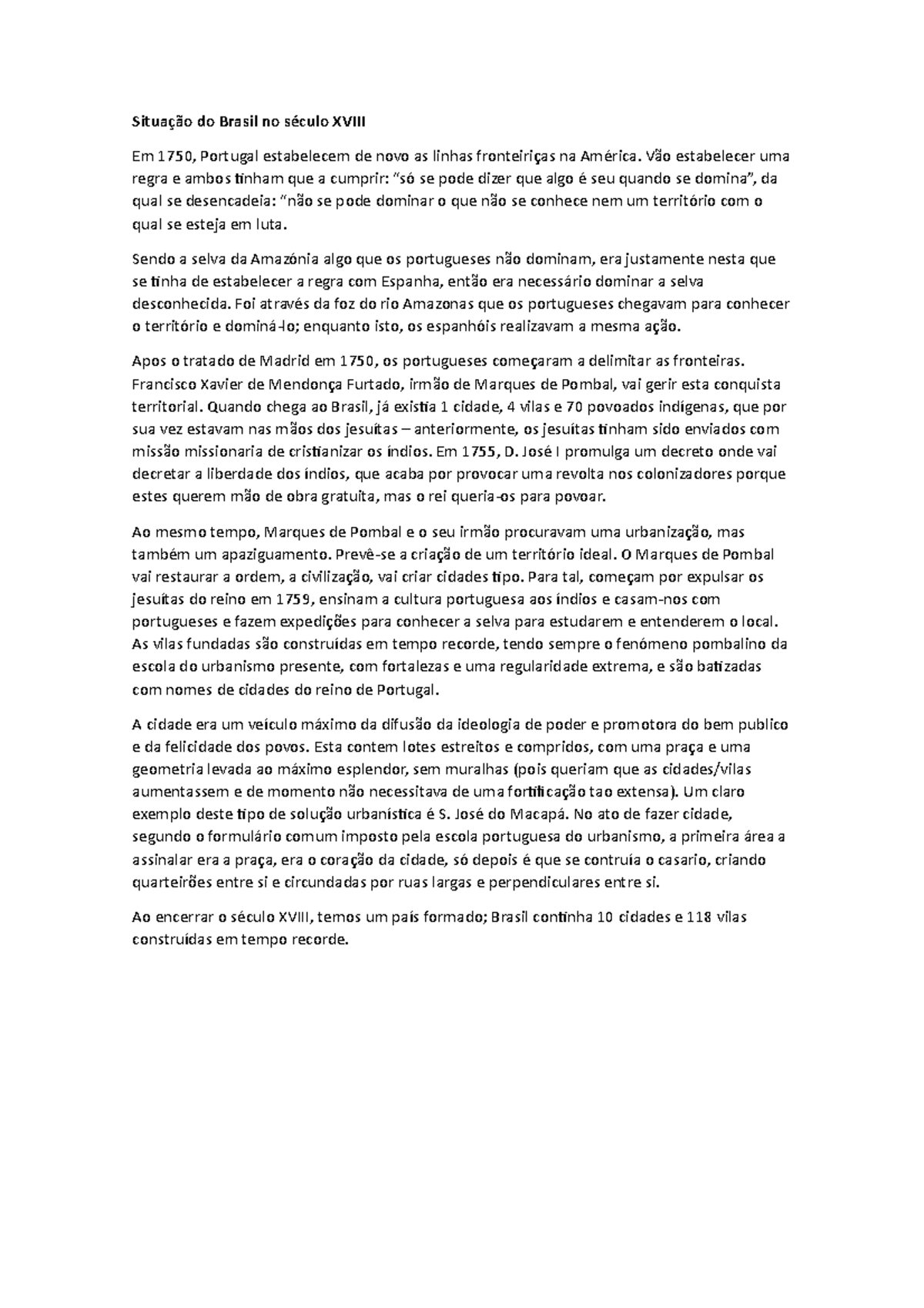 Situação do Brasil no século Xviii - Situação do Brasil no século XVIII ...