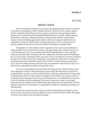Final Project Summary ACC 201 - Final Project ACC 201 Summary Report ...