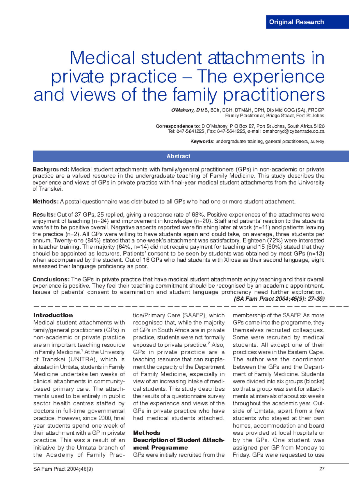 Attachment student doc - Introduction Medical student attachments with ...