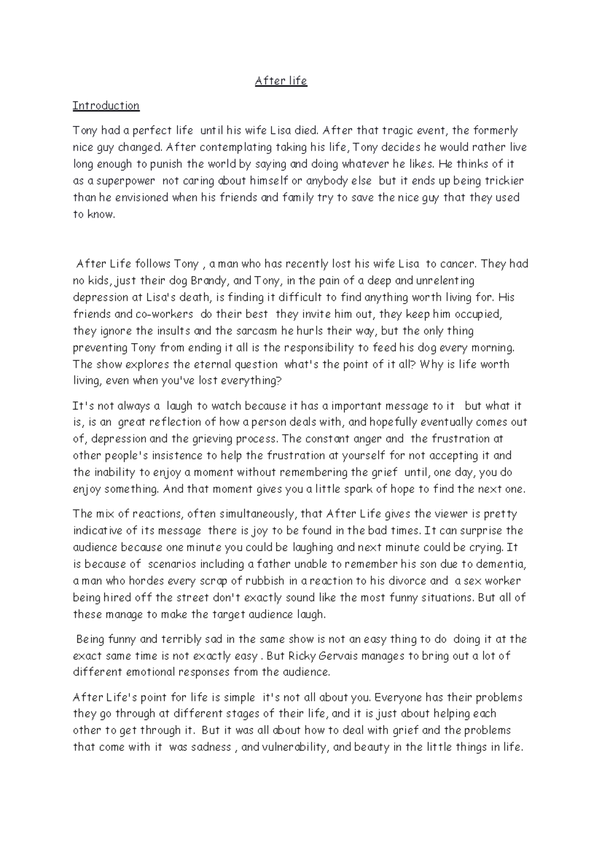 After Life Review FOR ENGLISH LITERTURE GCSE - After life Introduction ...