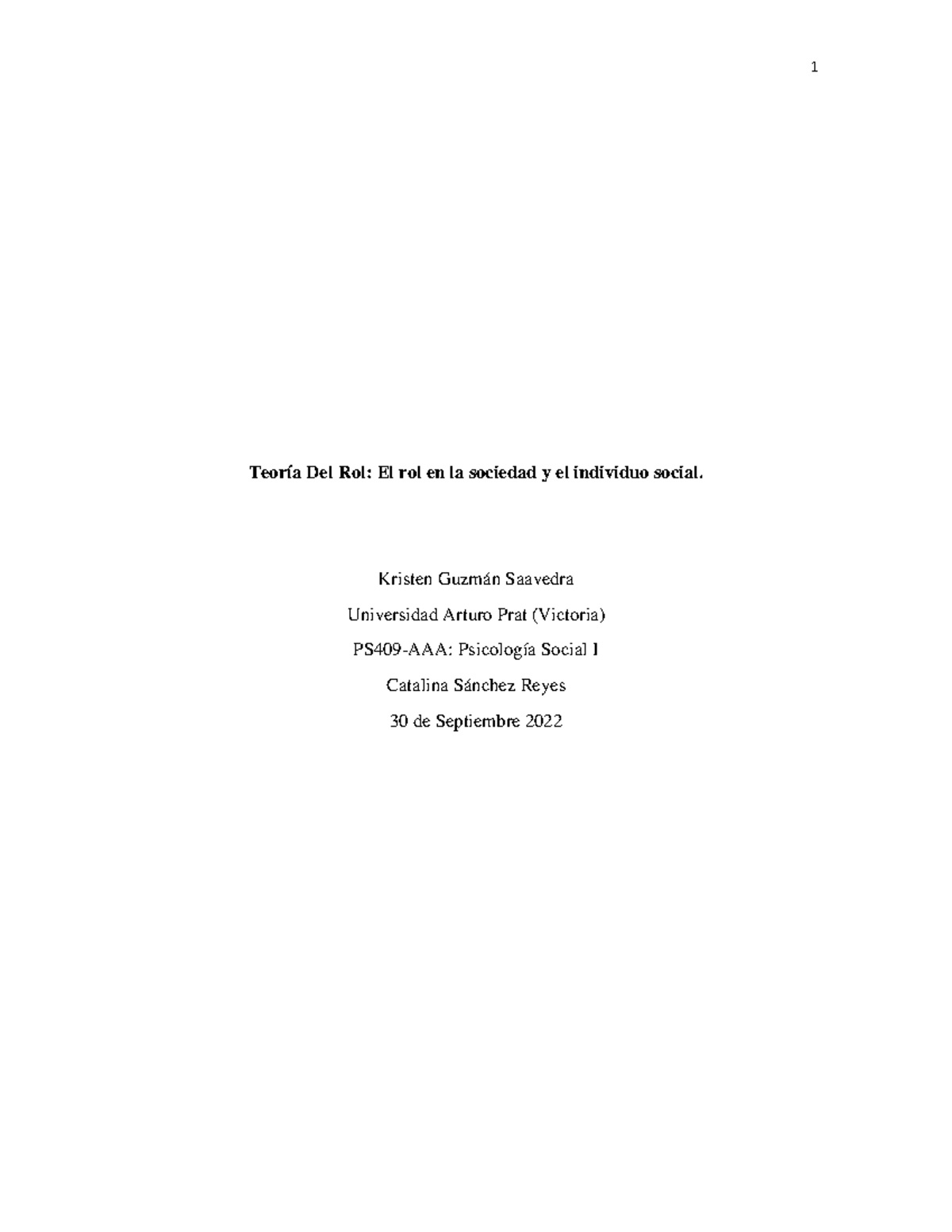 Ensayo Teoría Del Rol - Teoría Del Rol: El rol en la sociedad y el ...