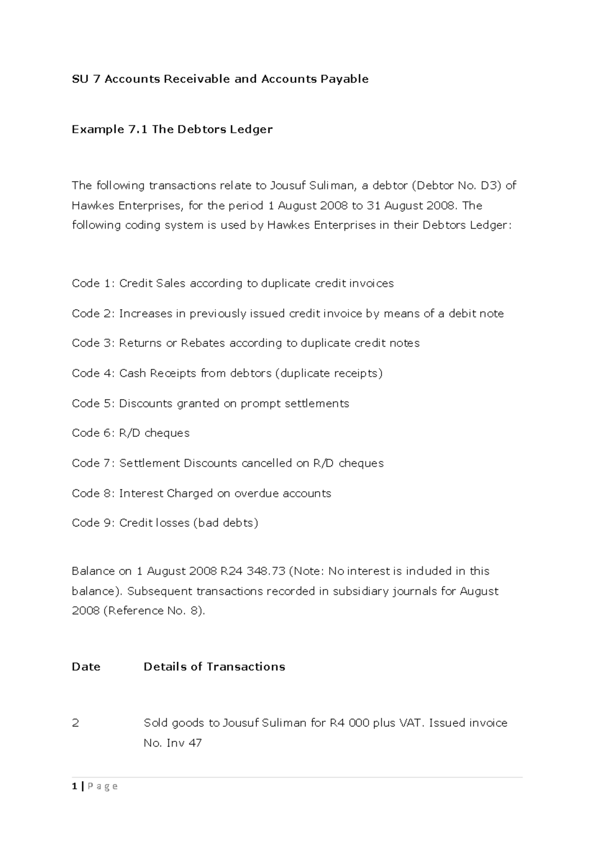 Week8 CH 7 Workbook - SU 7 Accounts Receivable and Accounts Payable ...