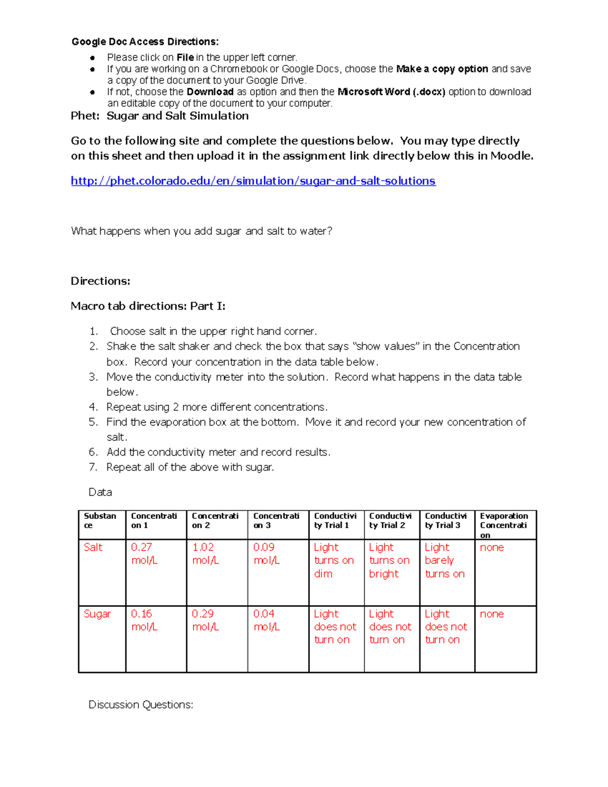 Module Nine Lesson One Assignment chloegreene - Google Doc Access Directions: Please click on ...