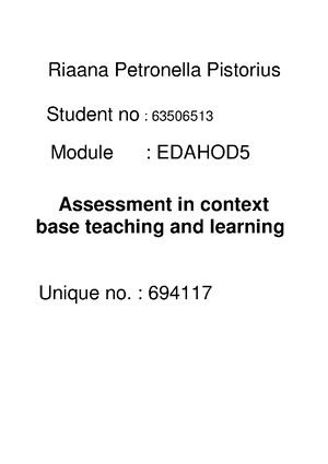 TPN3704 Assignment 01 2021 - Deane’ van Aswegen - ASSIGNMENT MODULE CODE: TPN - DUE DATE: 21 May ...