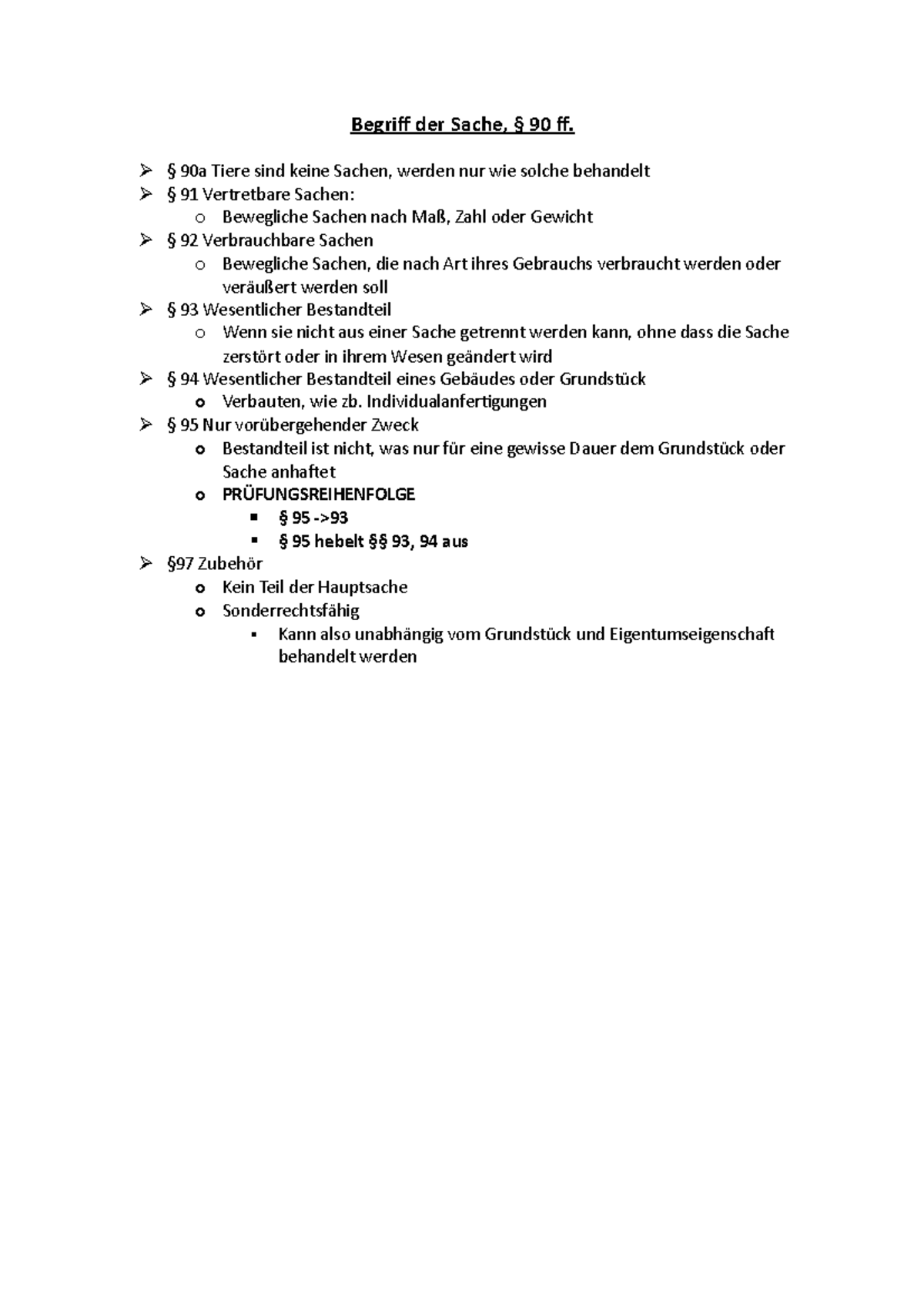 Begriff der Sache §§ 90 ff - Begriff der Sache, § 90 ff. § 90a Tiere ...