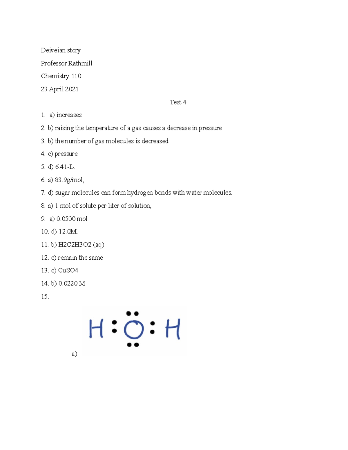 Deiveian's Chemistry Quiz (15) - Deiveian story Professor Rathmill ...