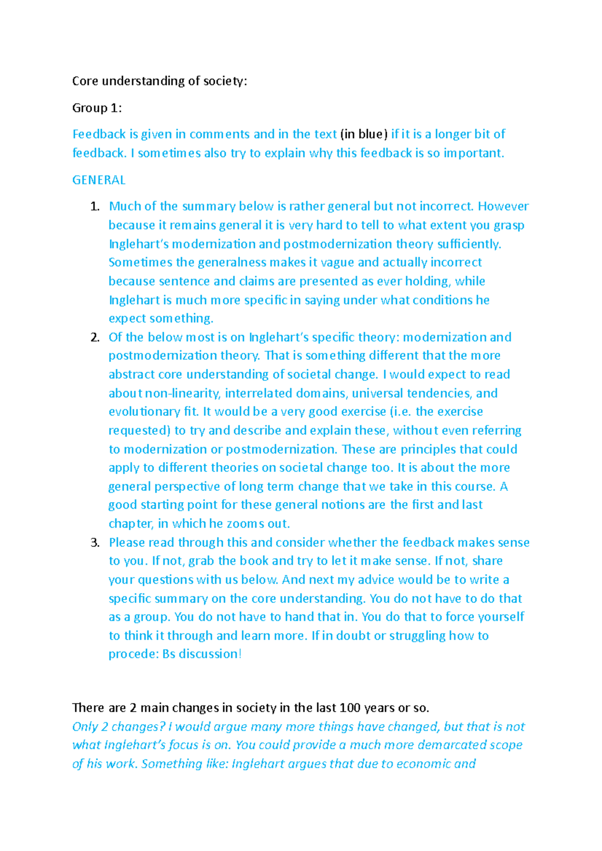 1 Core understanding of society NS - Core understanding of society ...