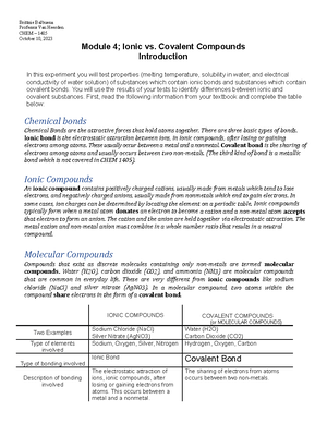 Module 5 Law of Conservation of Mass BBB Chem - CHEM- Professor Van Heerden October 24, 2023 ...