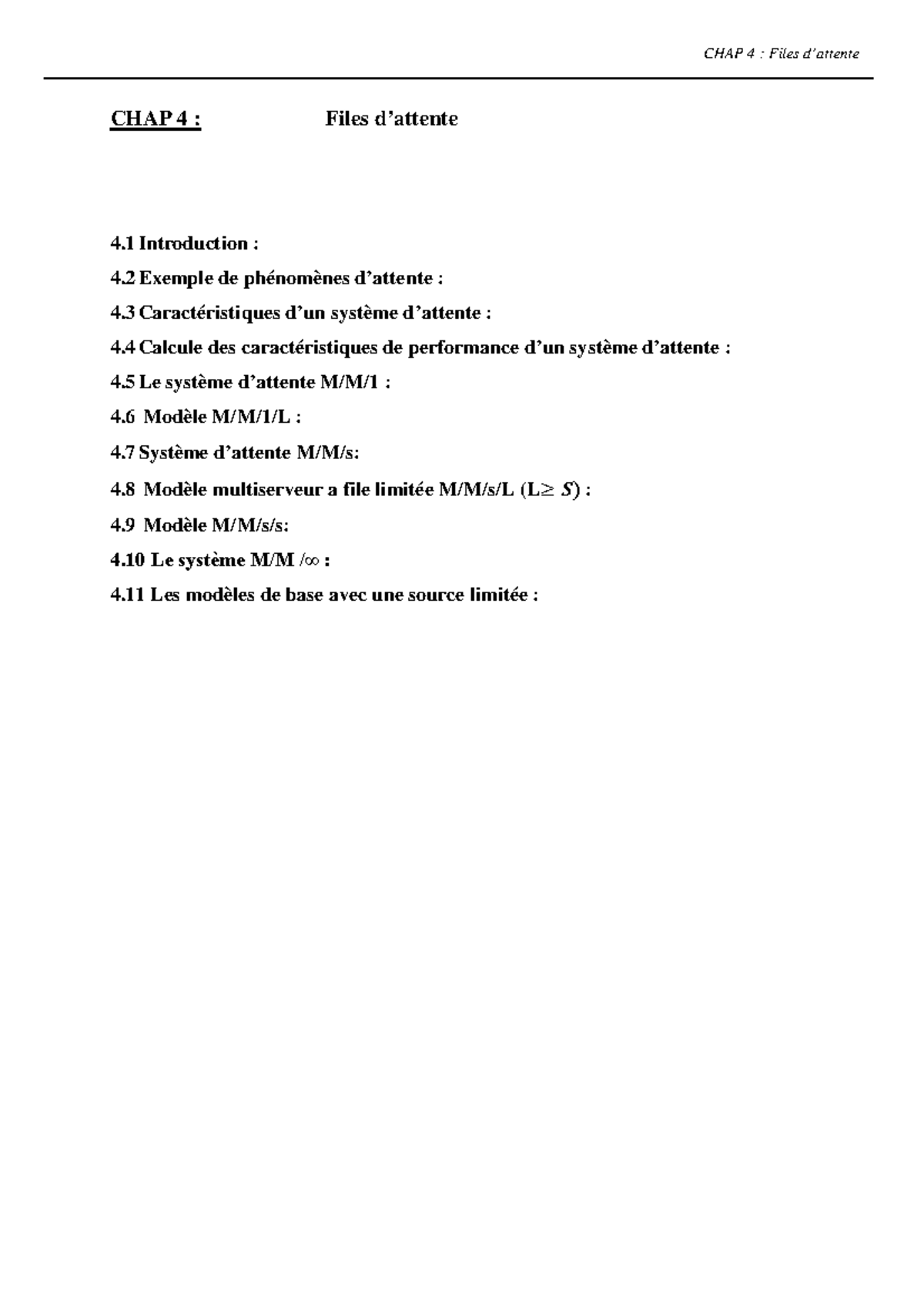 4.1 Files d’attente - queues - CHAP 4 : Files d’attente 4 Introduction ...