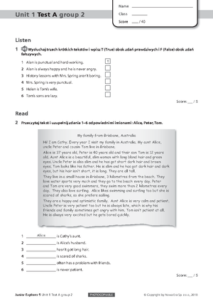Bugs Team 3 Rozkad materiału - Rozkład materiału Liczba godzin Numer lekcji Dział Temat ...