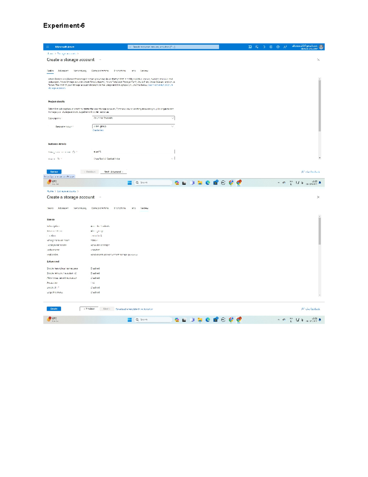 CC exp 6 - this practical is based on azure - Microsoft Azure a Search resources, services, and ...