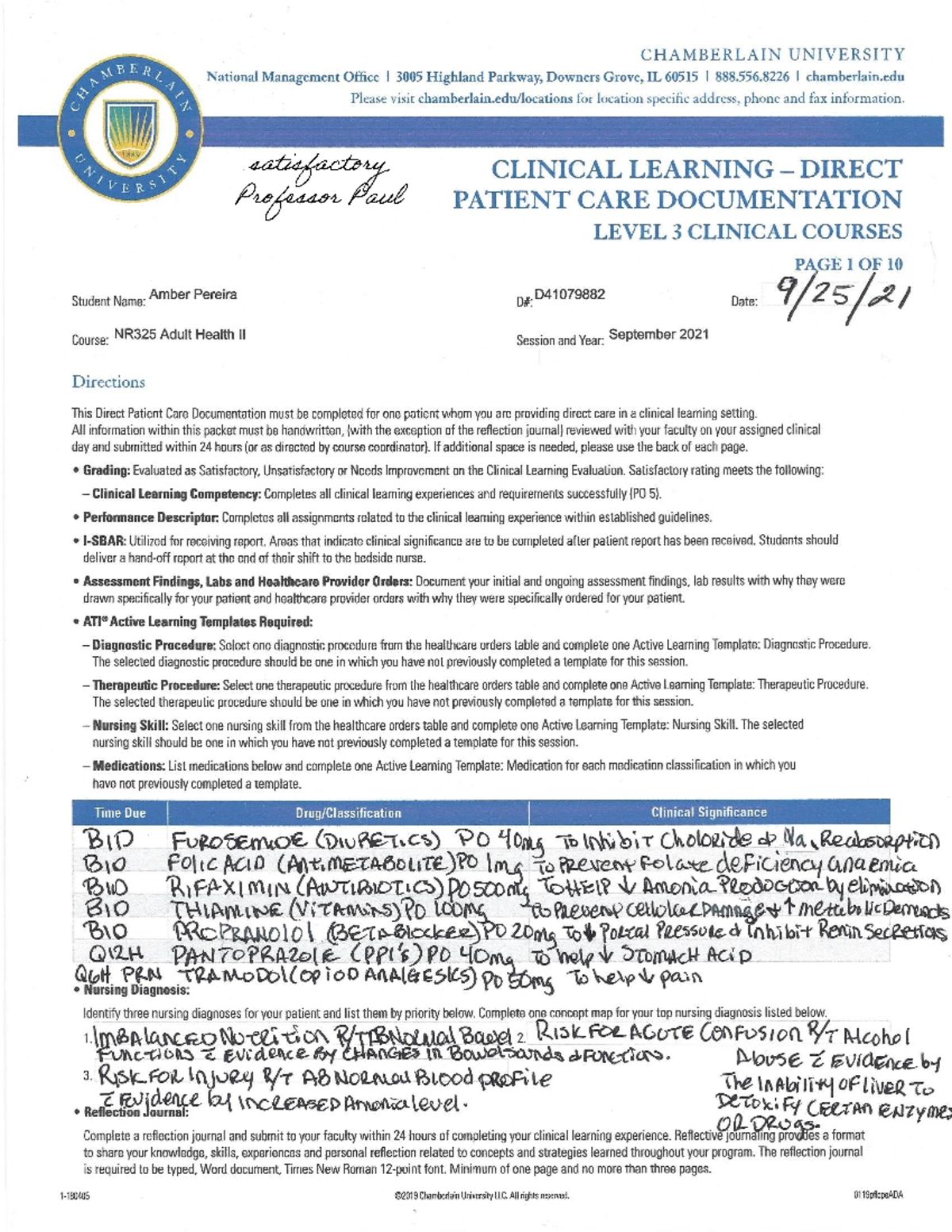 Care Plan 2 - Care plan for practicing intervention and plan of care ...
