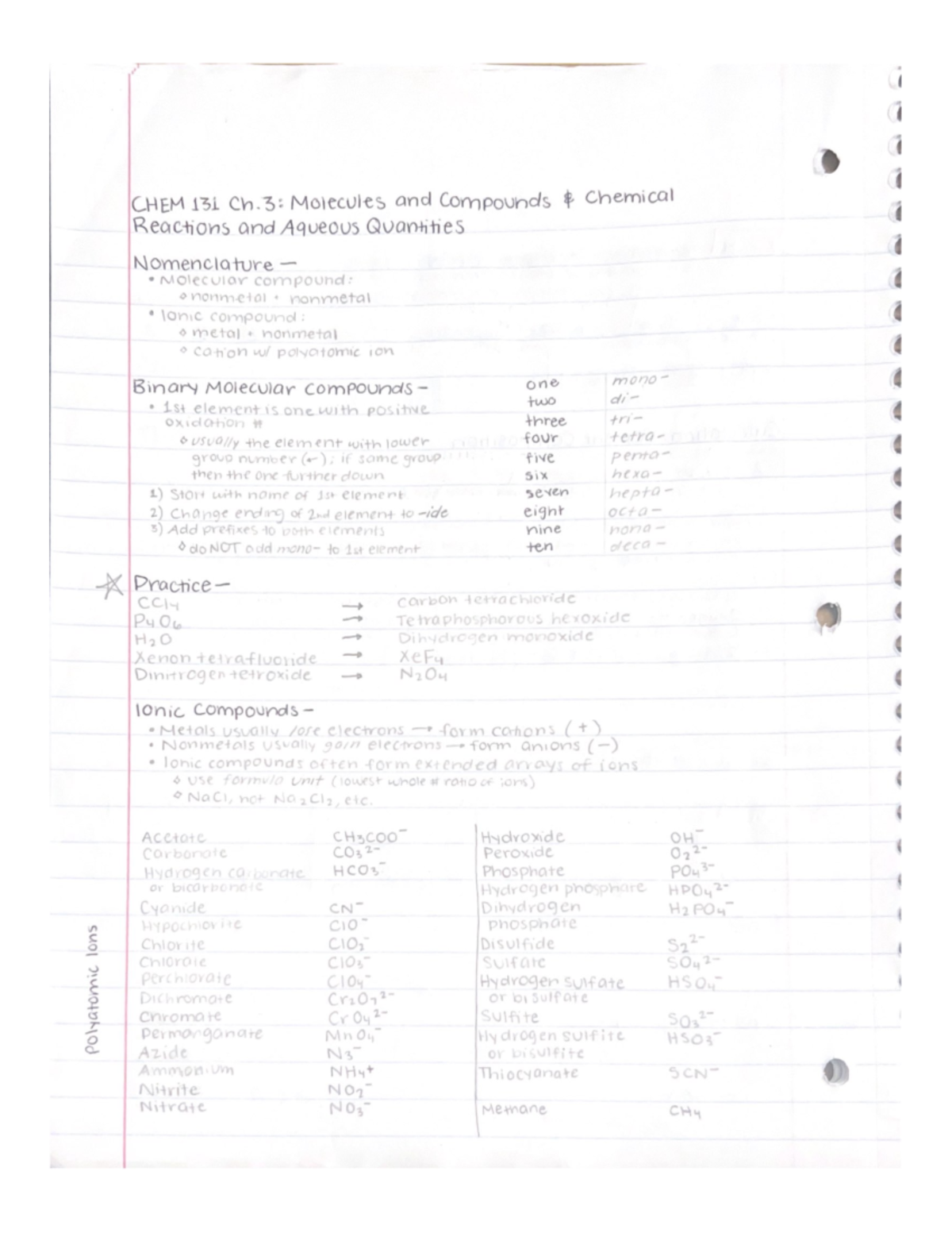 Topic 3: Molecules and Compounds & Chemical Reactions and Chemical ...