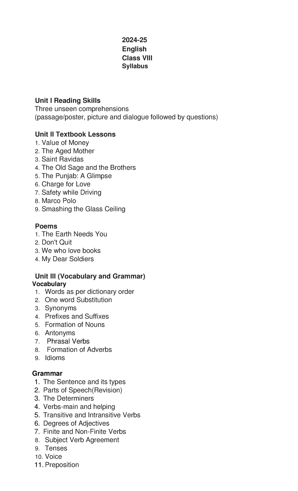 1711534417 8th English Syllabus 2024-25 - 2024- English Class VIII ...