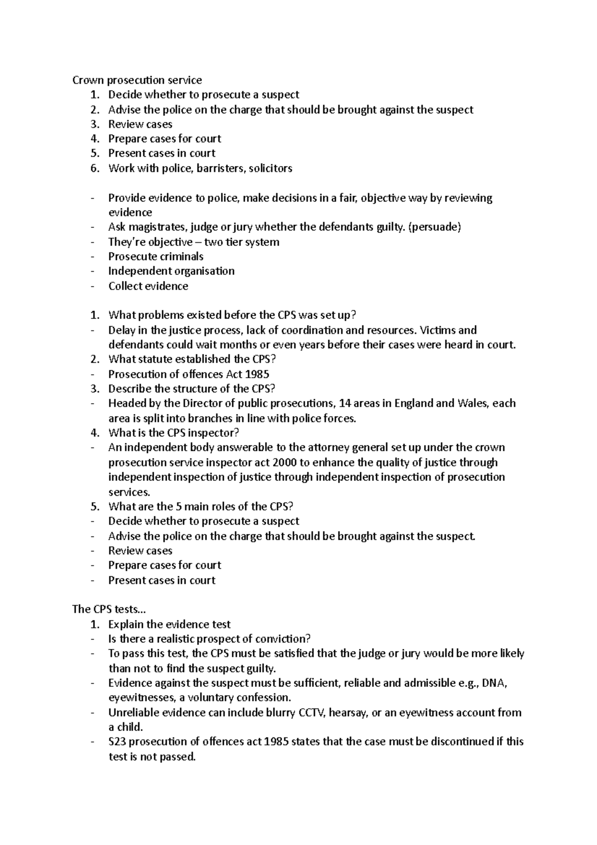 Crown prosecution service - Decide whether to prosecute a suspect 2 ...