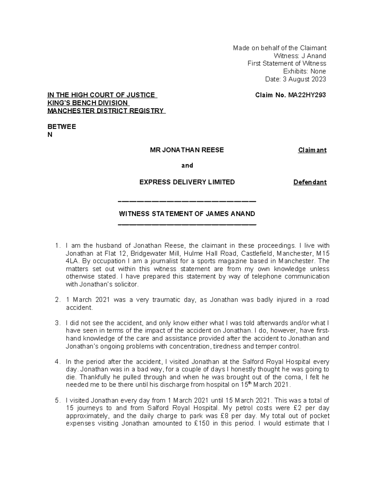 WS4 Reese Witness Statement of James Anand - Made on behalf of the ...