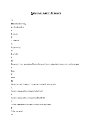 MCQ for periodontal - Questions and Answers Which characteristics are ...