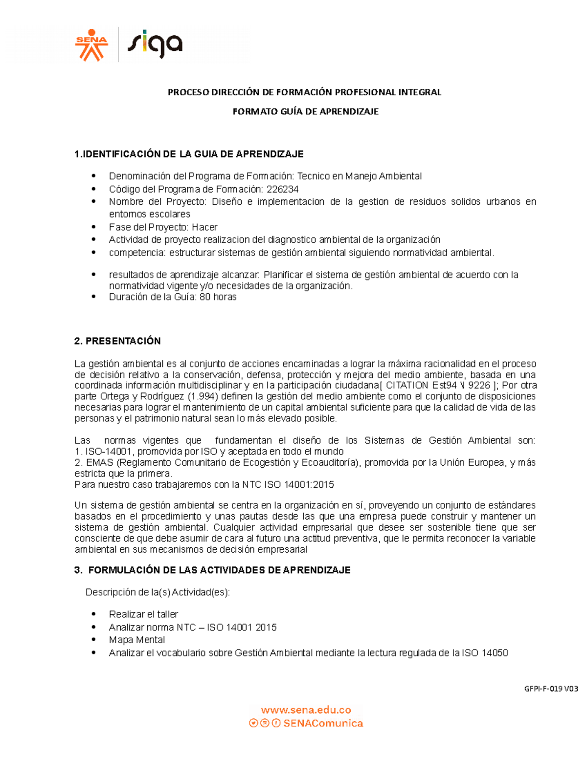 GFPI-F-019 GUIA DE Aprendizaje PREA 1 - PROCESO DIRECCIÓN DE FORMACIÓN PROFESIONAL INTEGRAL ...