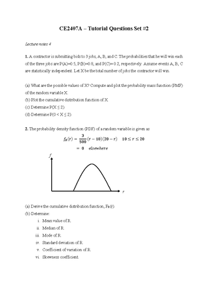 CE2407 A Tutorial Solutions Set 1 (complete) - CE2407A – Tutorial ...