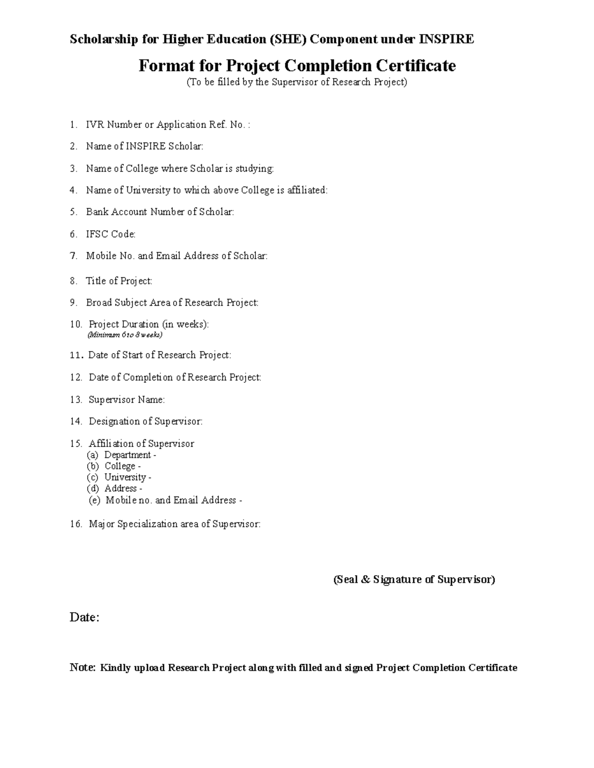 SHE Proj Completion Project Report.pdf - Scholarship for Higher ...