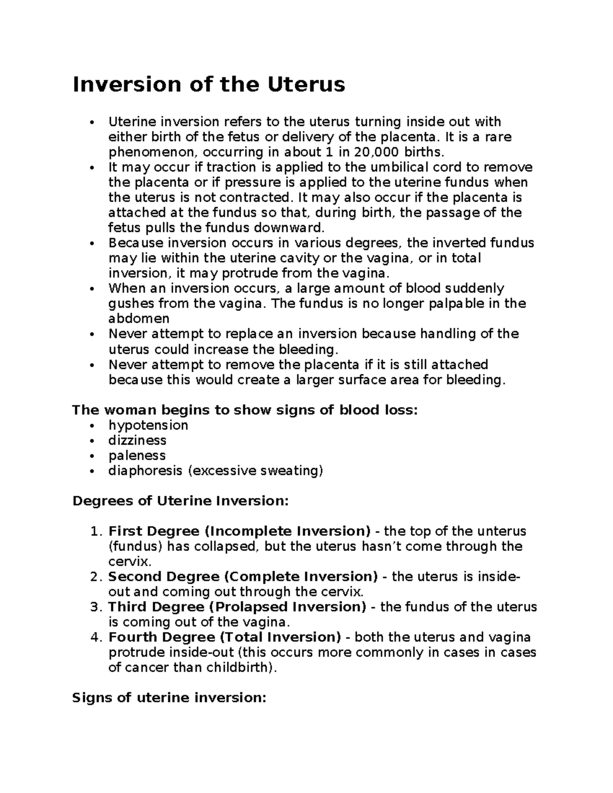 Uterine-inversion - hjjj - Inversion of the Uterus Uterine inversion ...