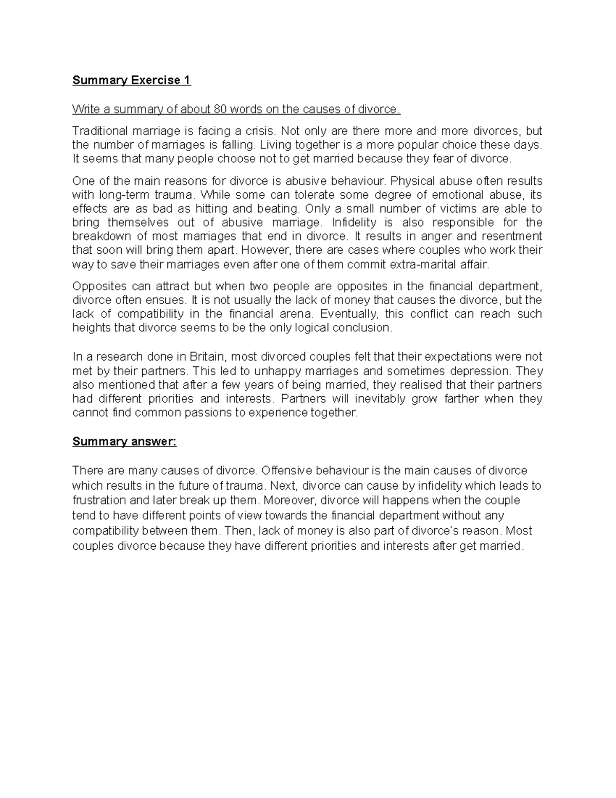 Summary Exercise 1 - Coursework - Summary Exercise 1 Write a summary of ...