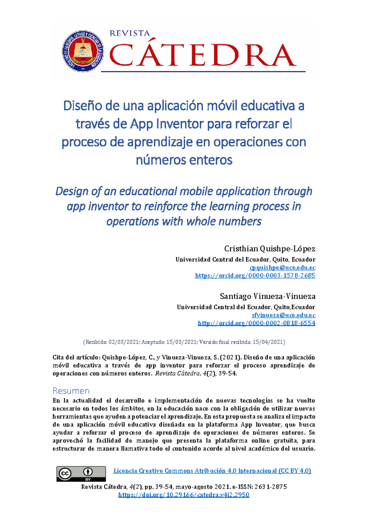 MIT APP Inventor UCE - Licencia Creative Commons Atribución 4 ...