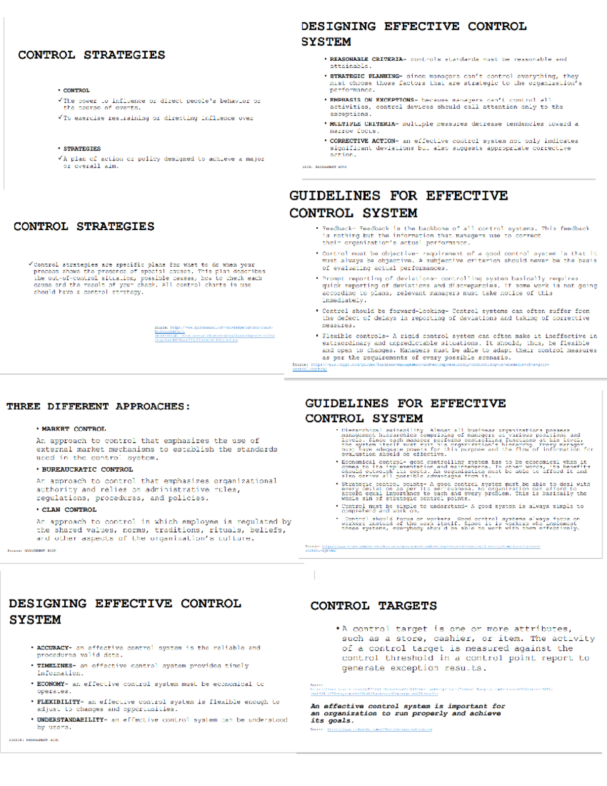 Group-10handout - Control strategies. - Principles of Management and ...