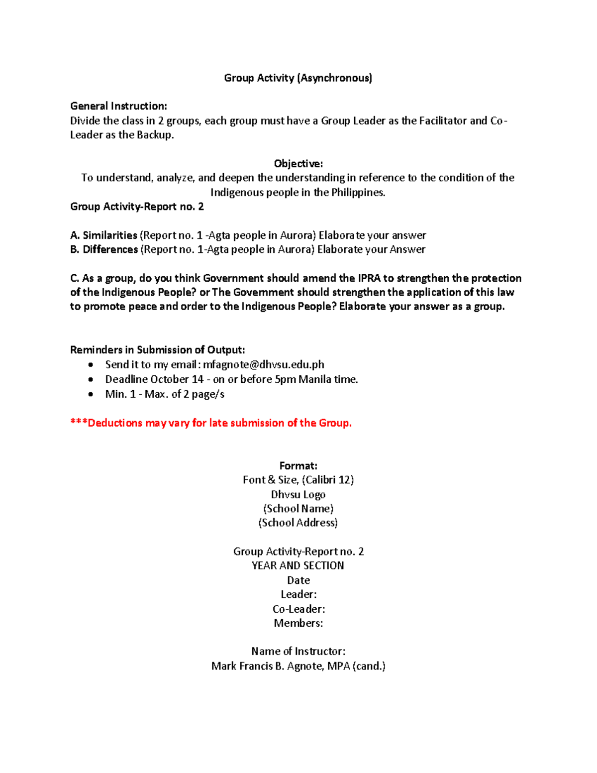 Group Activity About IPRA - Philippine Popular Culture - DHVSU - Studocu