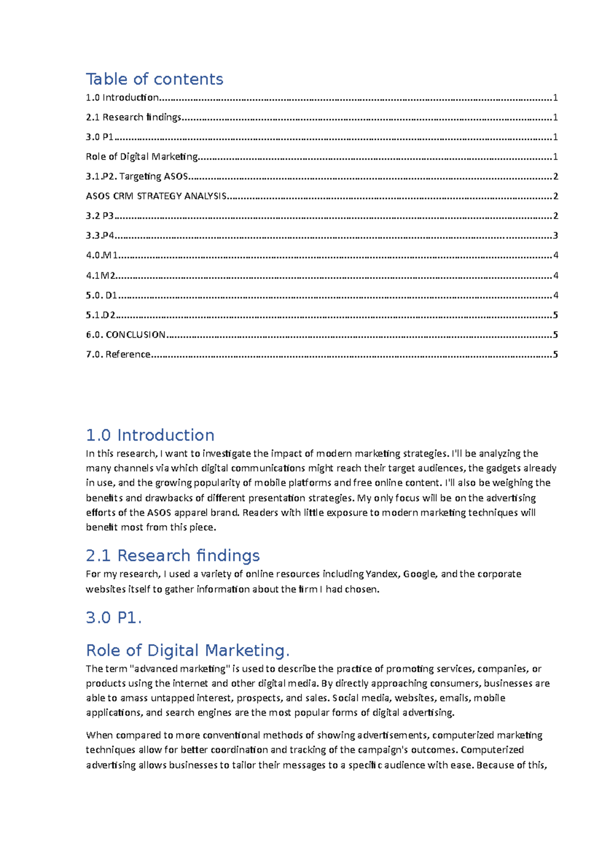 013 - Table of contents 1 - Studocu