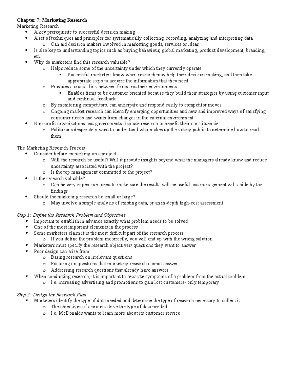 2320 chapter 7 - Detailed textbook notes. - Chapter 7: Marketing ...