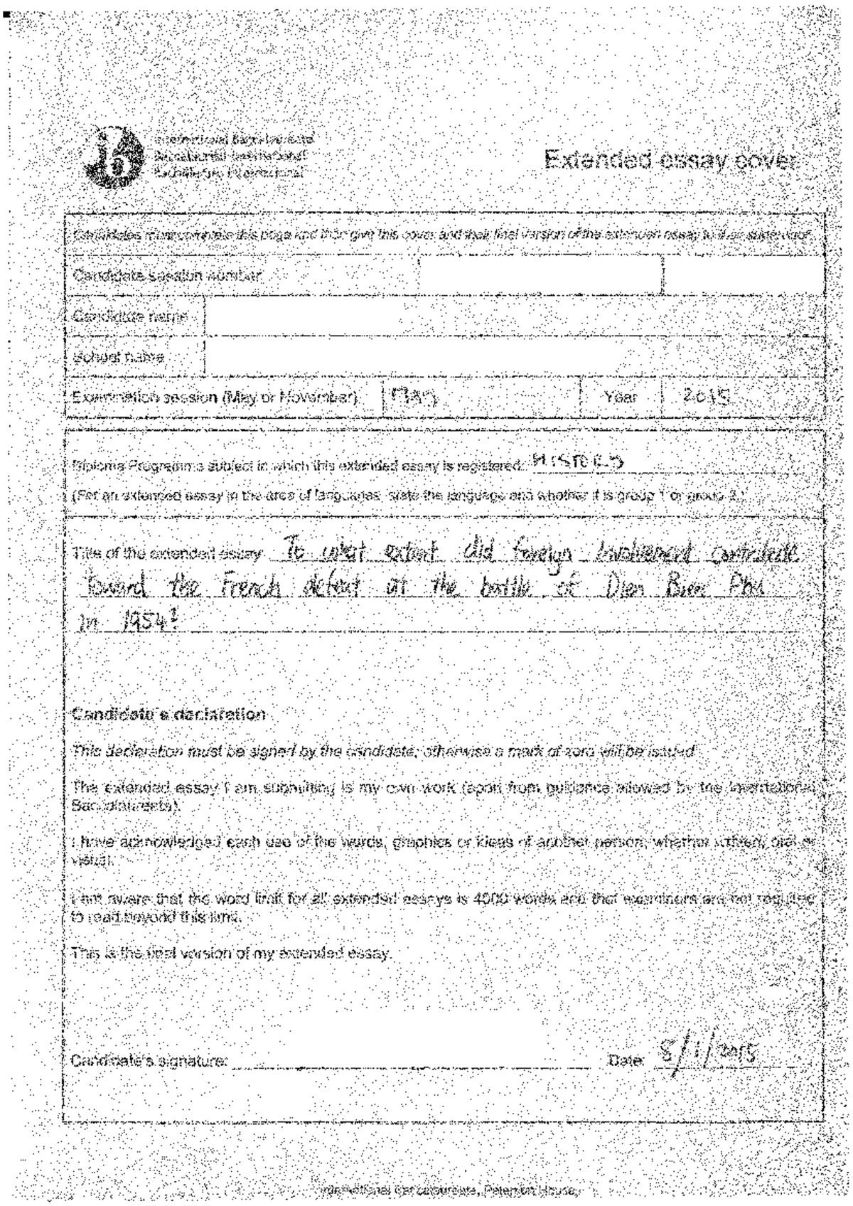 History EE Exemplar - this cover and this extended essay is r,:,,rn r ...