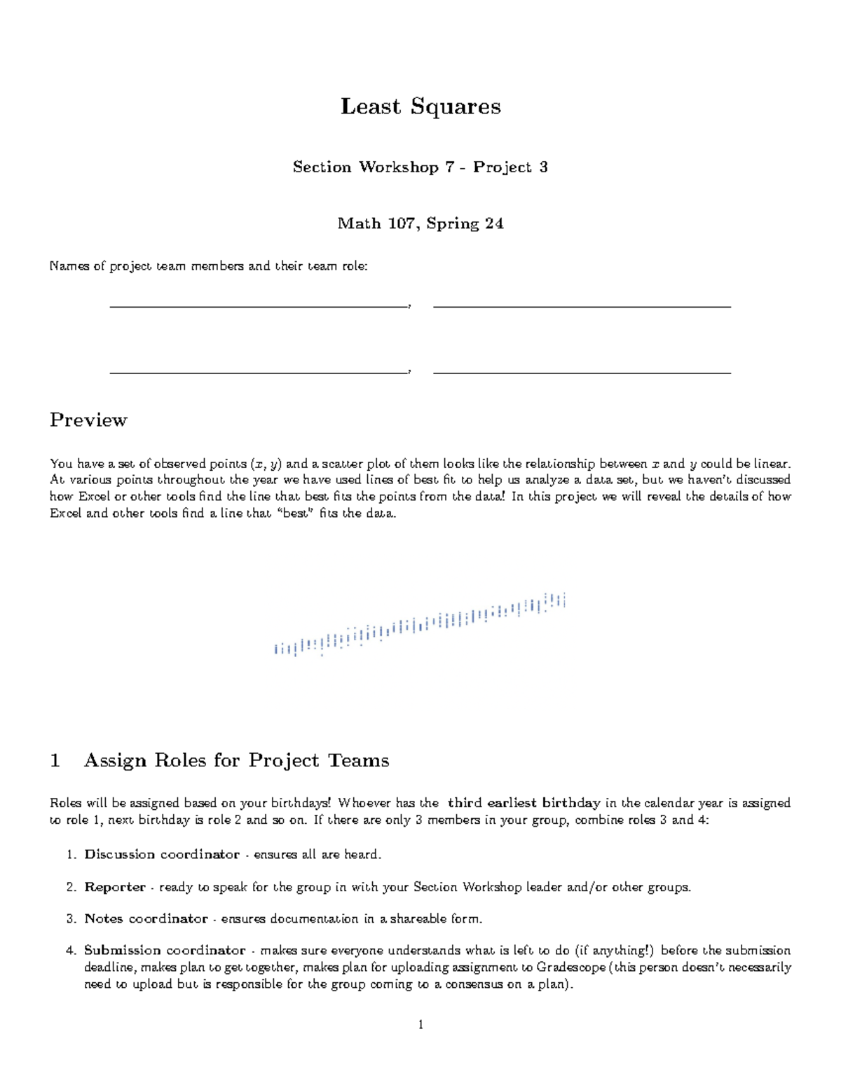 Group Work Week 11 - Least Squares Section Workshop 7 - Project 3 Math ...