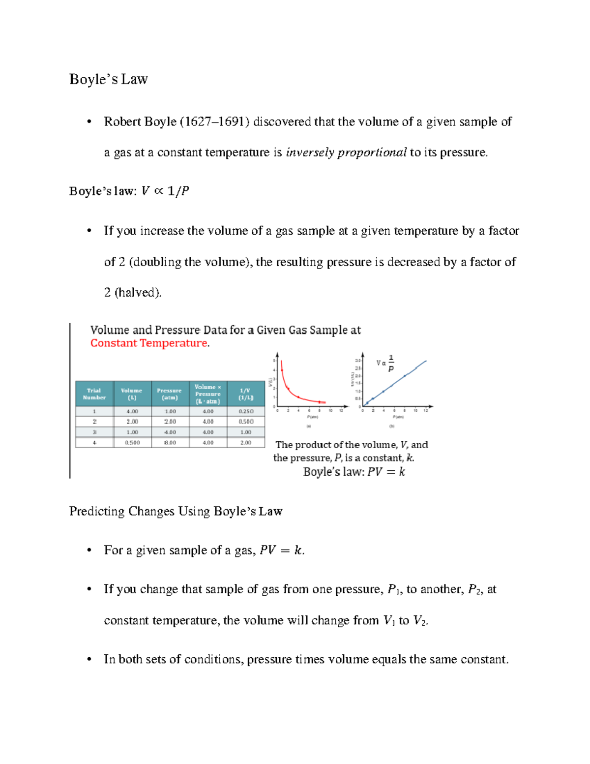 Boyles law - Prof Fernando's course study summary I made these from ...