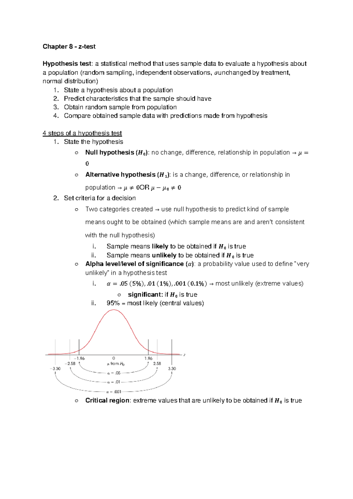 Chapter 8 - Chapter 8 - z-test Hypothesis test: a statistical method ...