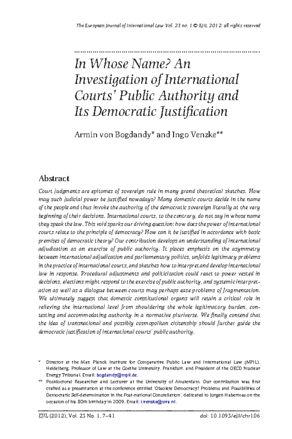 R39622 - SDD - The European Journal of International Law Vol. 23 no. 1 ...