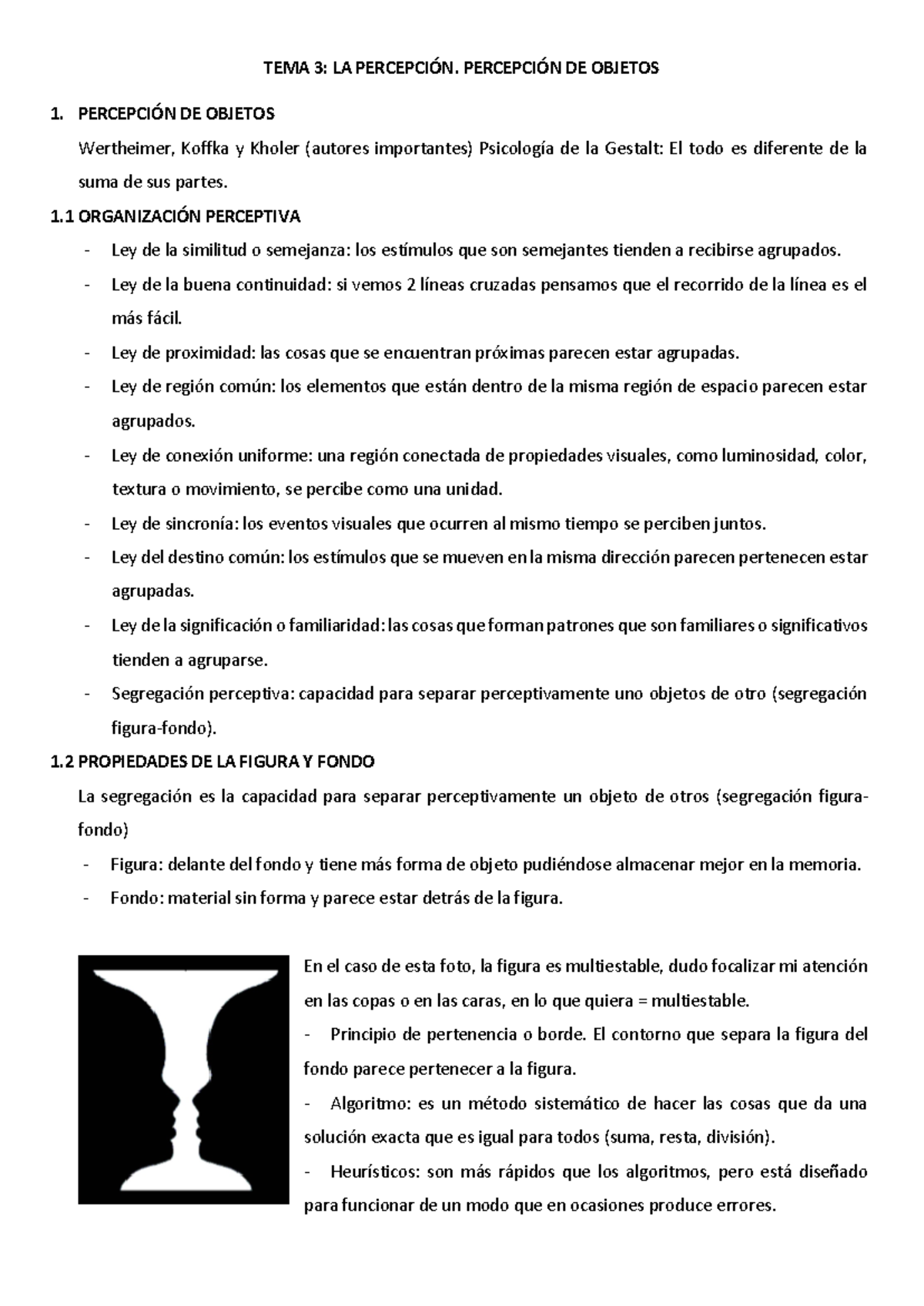 T3.3 APM - TEMA 3: LA PERCEPCIÓN. PERCEPCIÓN DE OBJETOS 1. PERCEPCIÓN DE OBJETOS Wertheimer ...