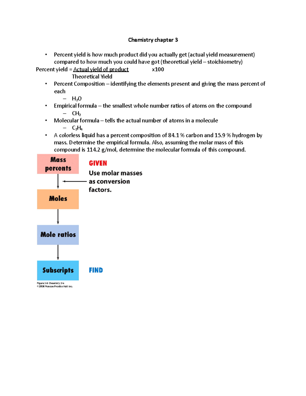 Chemistry chapter 3 - Lecture notes 3 - Chemistry chapter 3 Percent ...
