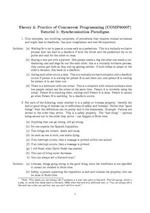 Tutorial 2-Synchronisation Paradigms - Theory & Practice of Concurrent ...