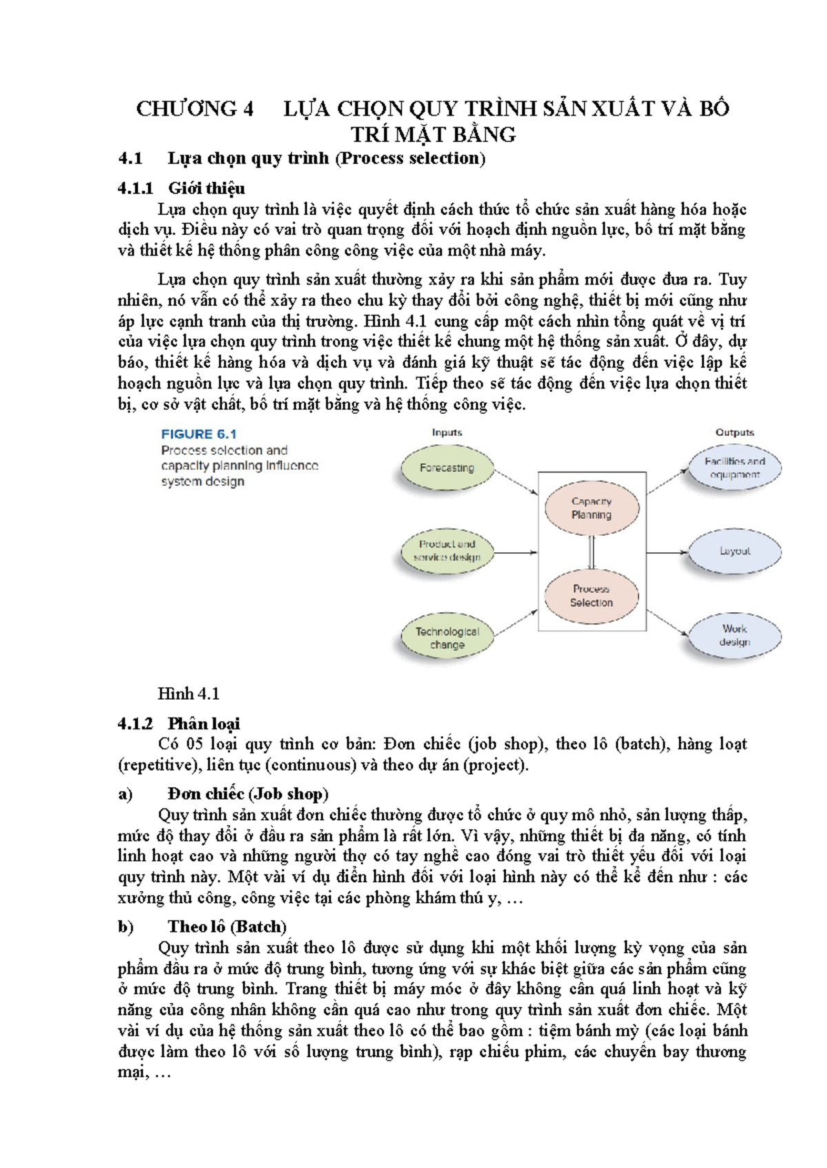 Chuong-4 Lua-chon-Quy-trinh-và-Bo-tri-Mat-bang - CHƯƠNG 4 LỰA CHỌN QUY TRÌNH SẢN XUẤT VÀ BỐ TRÍ ...